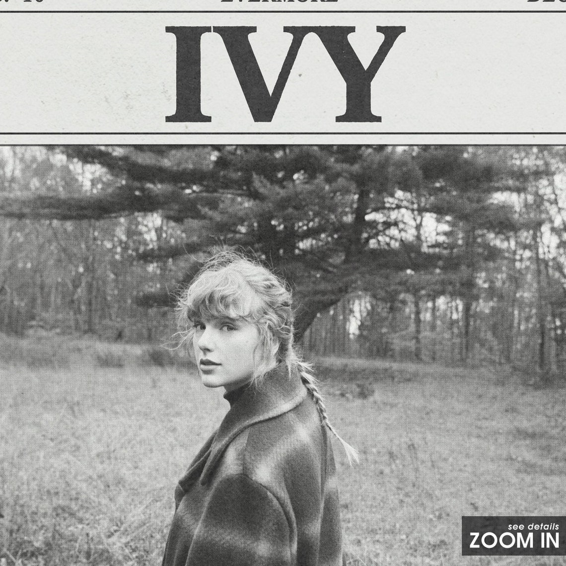 Taylor Swift Retro Newspaper Print, Ivy Poster, Ivy Lyrics Print ...