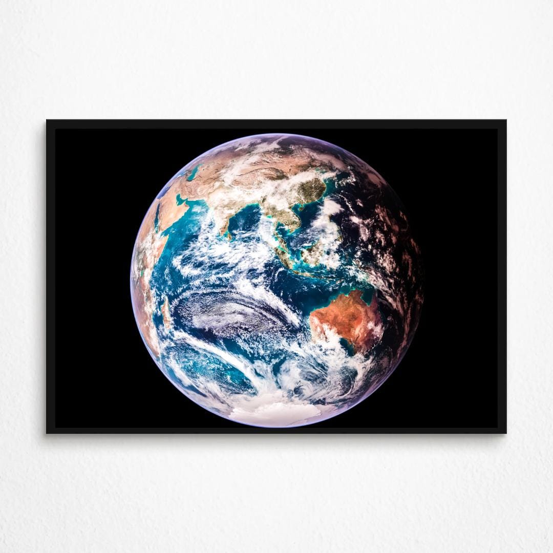 Planet Earth Poster – NASA Satellite View, Space Wall Art - Etsy