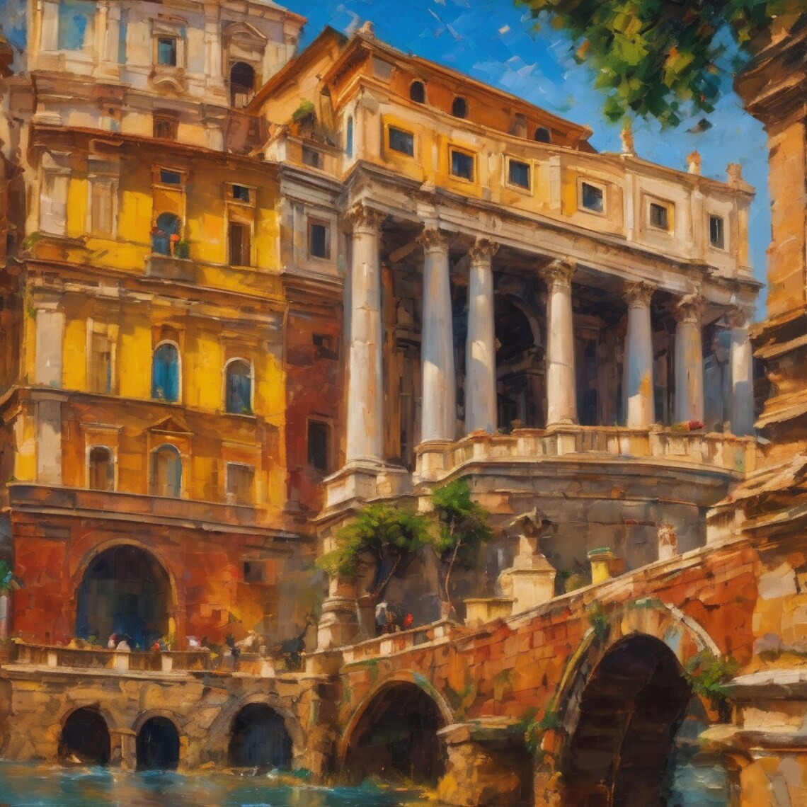 Eternal Majesty: A Digital Ode to the Colosseum in Rome | Oil Painting ...
