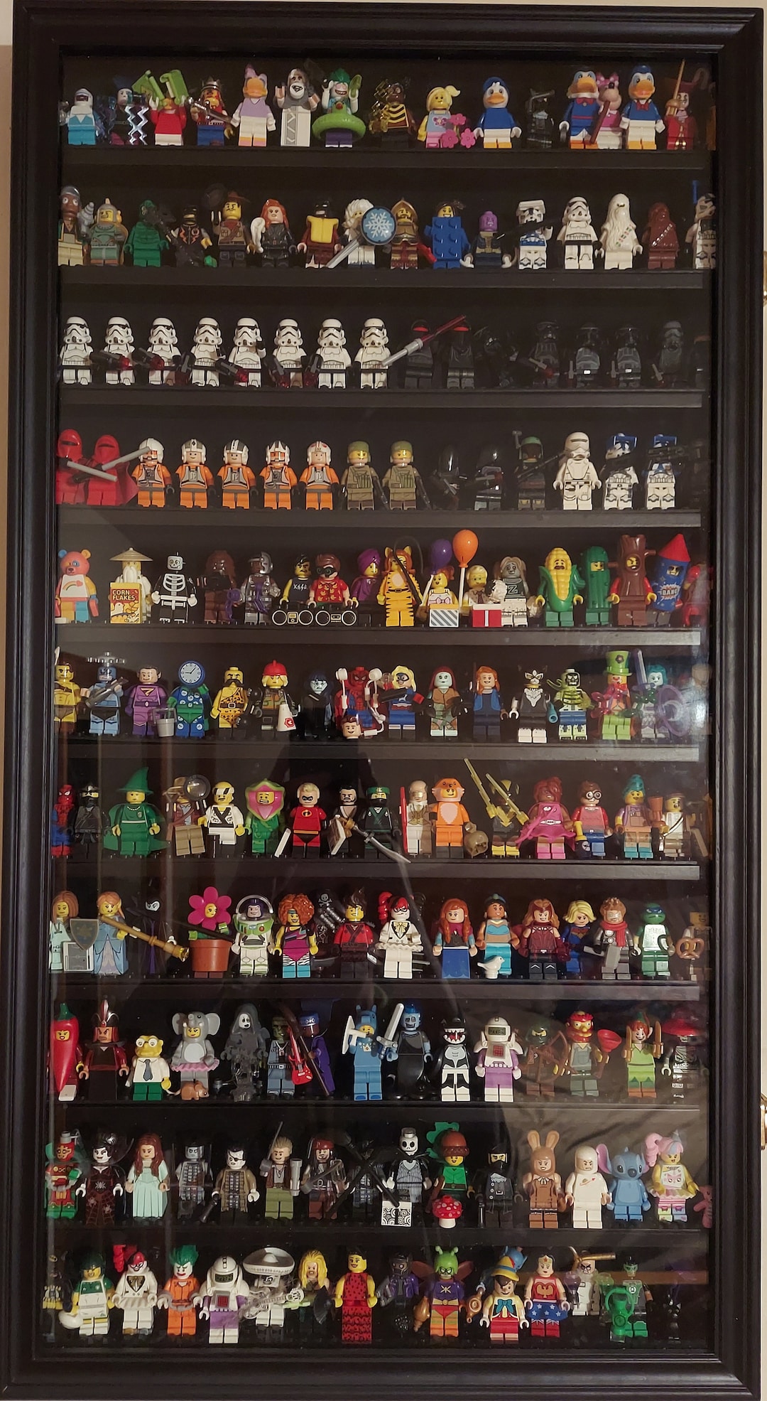 Huge Lego Minifigure Lot 180 Minifigures With a Beautiful Display Case ...