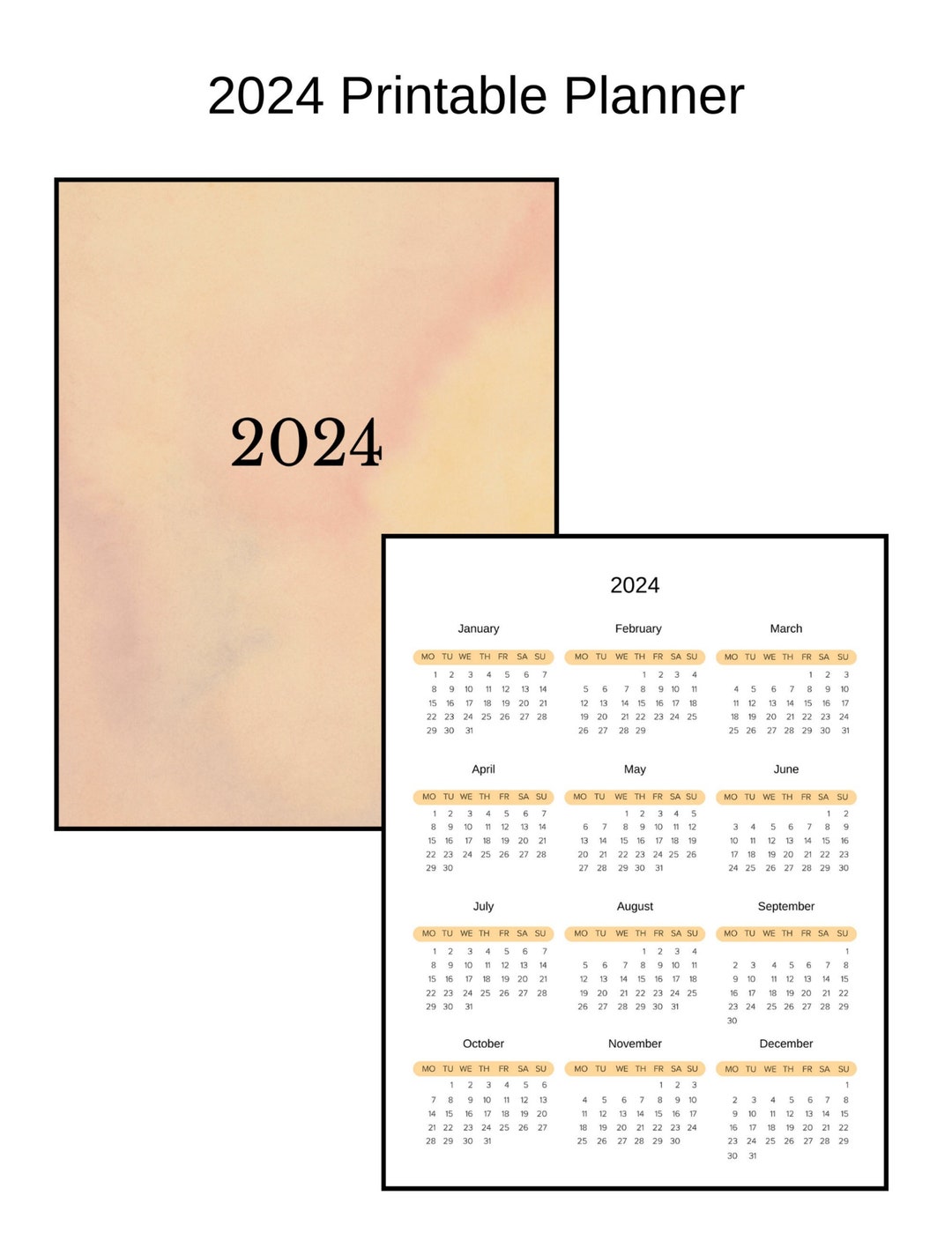 2024 Printable Planner, Minimalist 2024 Planner, 2024 Planner ...
