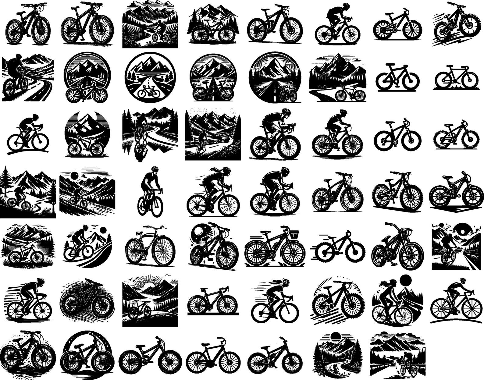 55 Fahrrad Design Clipart Bundle: Radfahren SVG PNG PDF - Etsy.de
