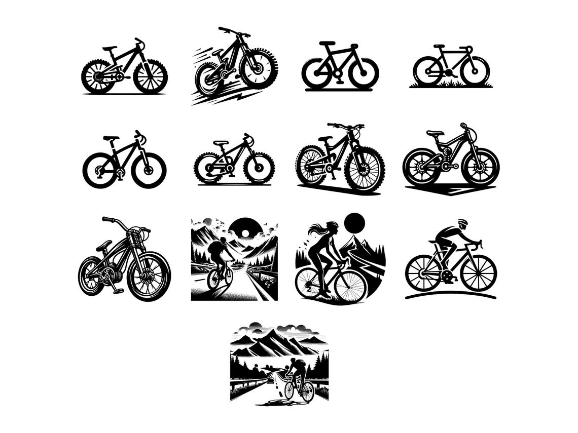 55 Fahrrad Design Clipart Bundle: Radfahren SVG PNG PDF - Etsy.de