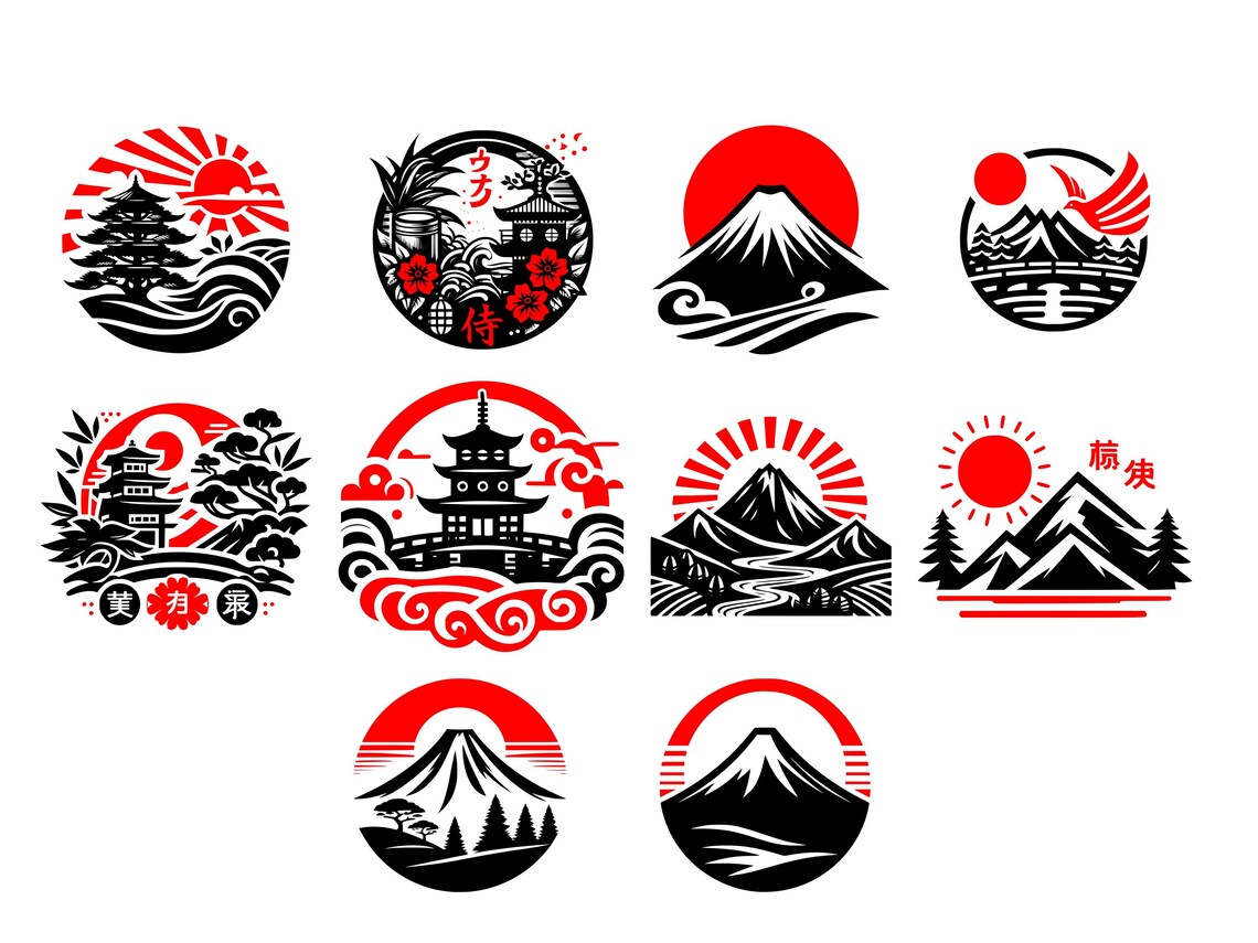 40 Japan Style Clipart Bundle SVG PDF PNG | Samurai Vector | Japanese ...