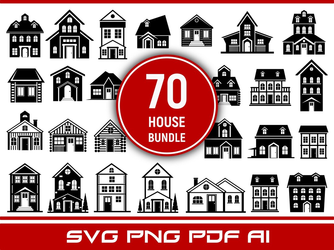 70 Houses Building SVG PNG PDF Bundle Clipart | Hoses Svg | Building ...