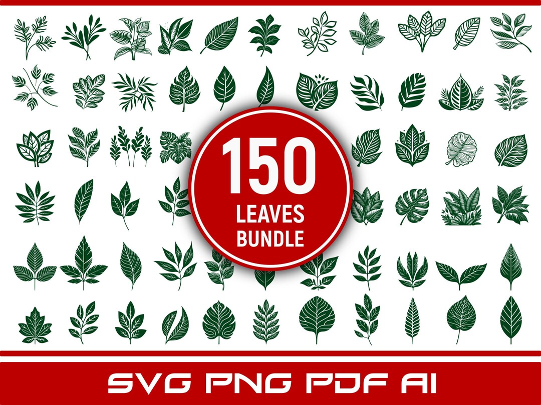 50 Leaves Leaf Botanical SVG PNG Clipart Bundle | Botanical Png ...