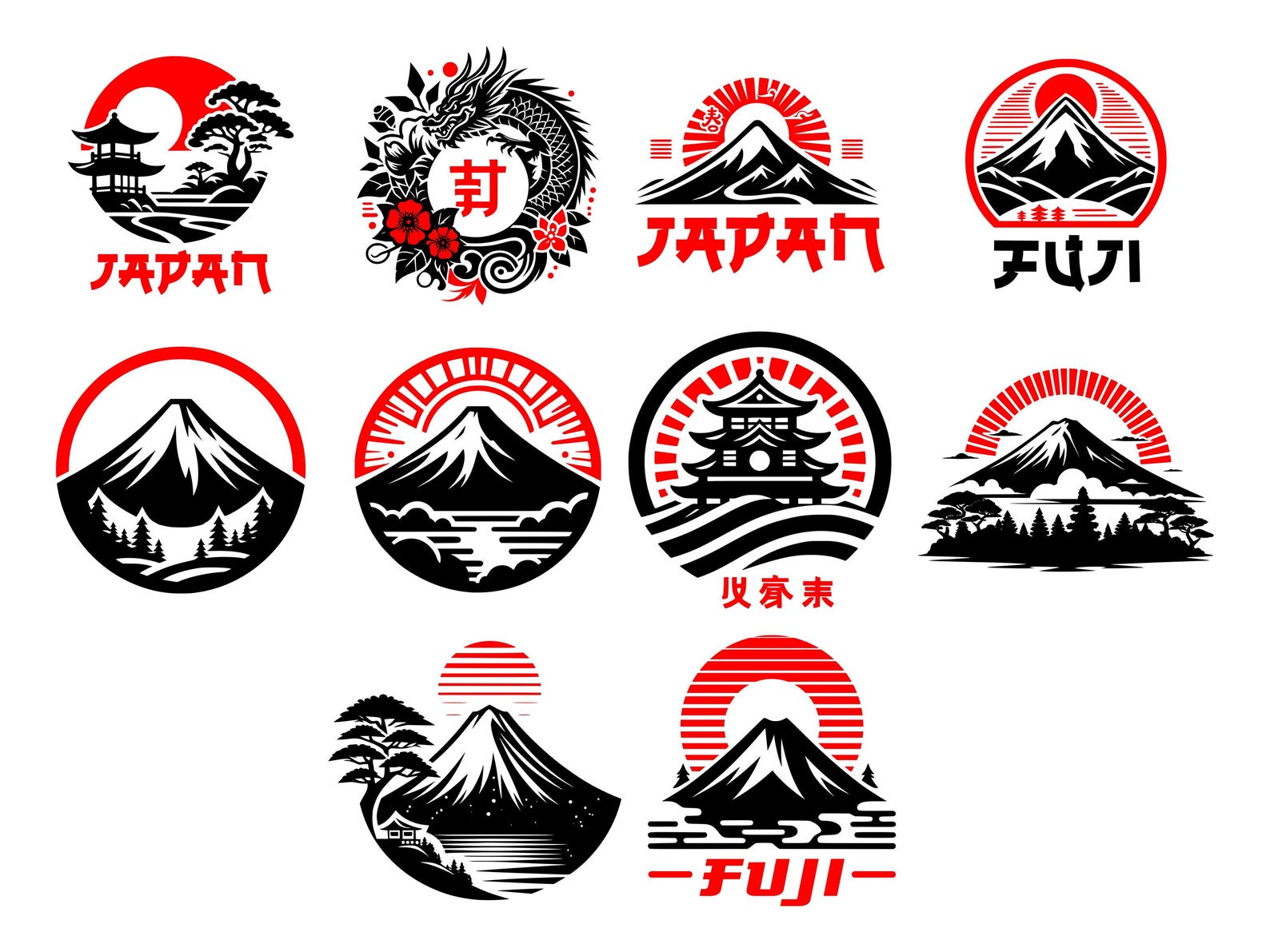 40 Japan Style Clipart Bundle SVG PDF PNG | Samurai Vector | Japanese ...