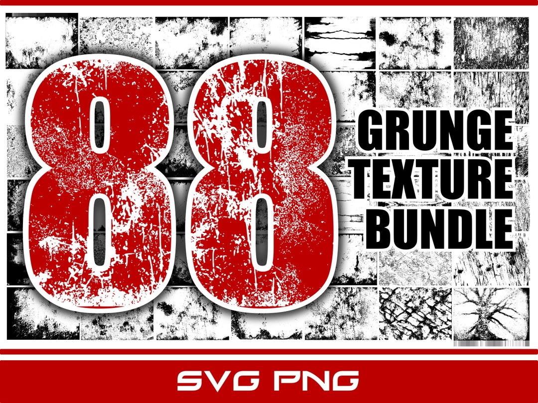 88 Grunge Texture SVG PNG Clipart Bundle, Vintage Grunge Texture, Distressed Overlays, Grunge ...