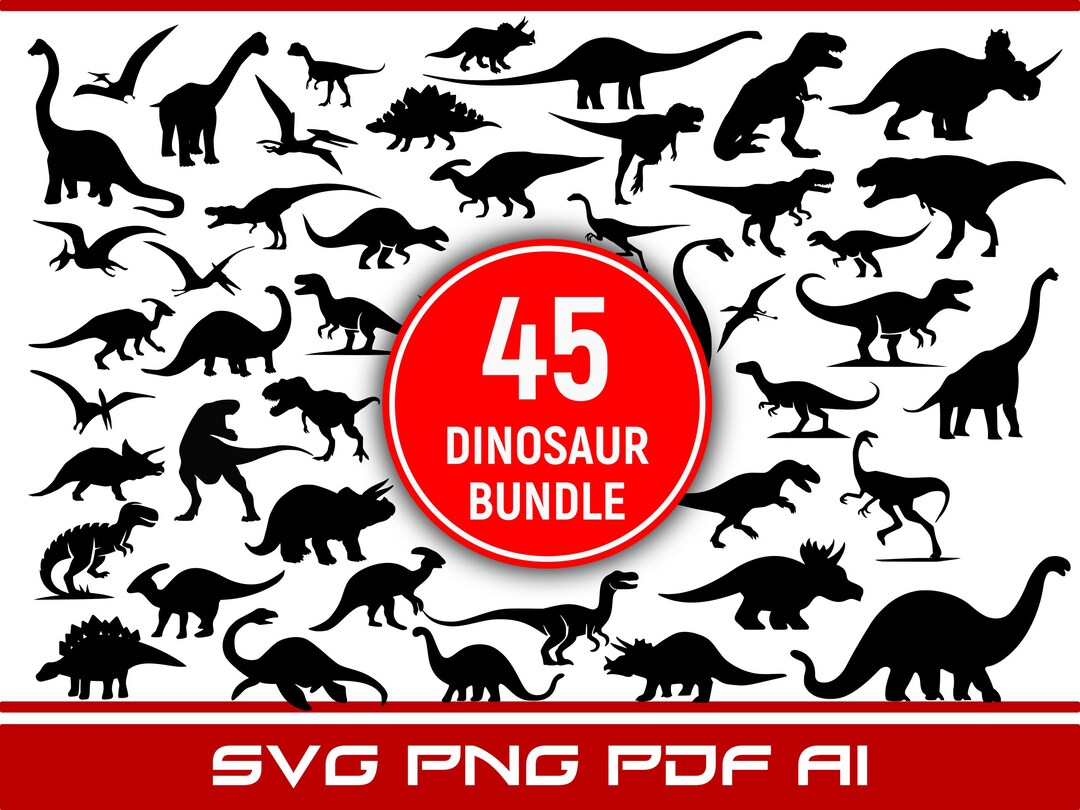 45 Dinosaur Clipart Bundle: T-rex SVG, PNG, PDF (dino Cricut) - Etsy