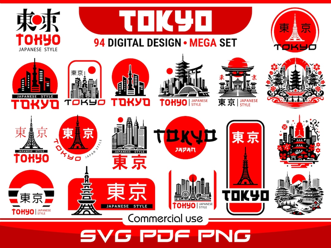 Tokyo City Art Vector Pack SVG PNG PDF – Mega Bundle for Designers - Etsy