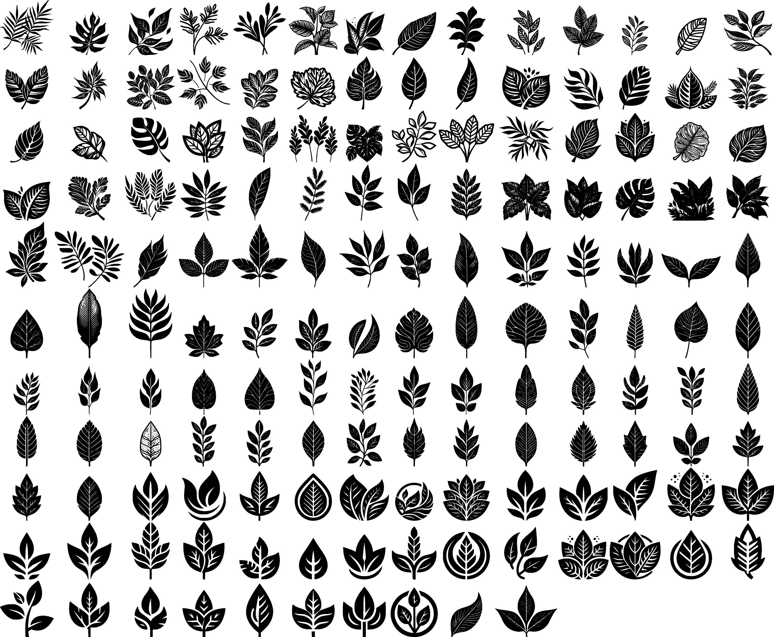 50 Leaves Leaf Botanical SVG PNG Clipart Bundle Botanical Png Botanical ...