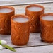 Set of 4 - Handcrafted Terracotta Clay Glass Set/fruit Juice Glass ...