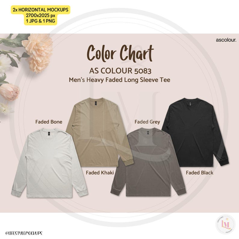 AS COLOUR 5083 Size Chart Heavy Faded Tee Color Chart, Printify AS ...
