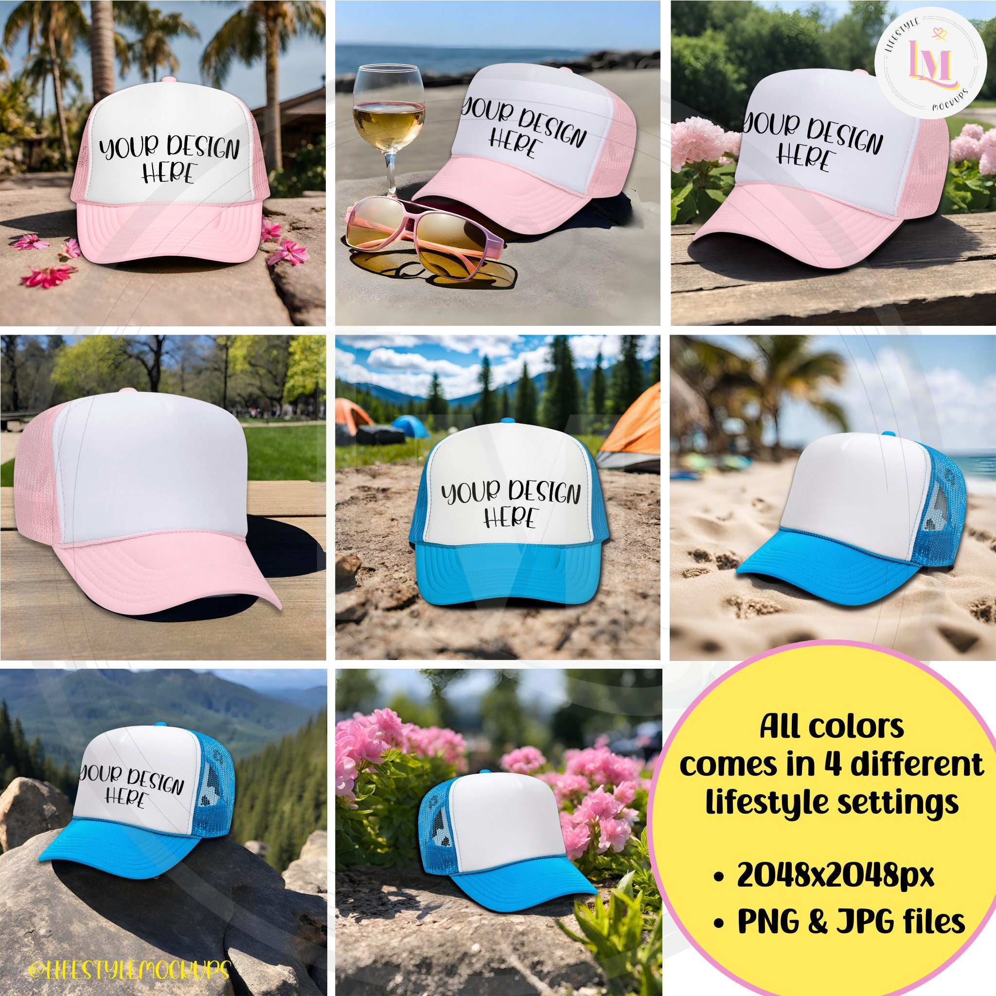 OTTO TRUCKER HAT Mockup Bundle Otto 39-165 Hat Mock, Printful Otto Foam ...