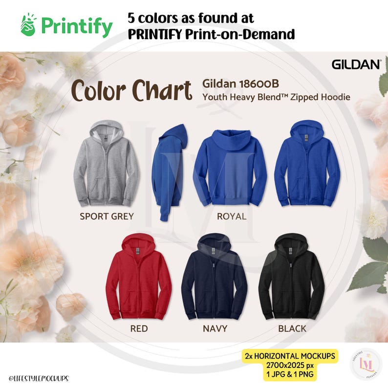 GILDAN 18600B Size Chart Gildan Youth Zip Hoodie Sweatshirt Color Chart ...