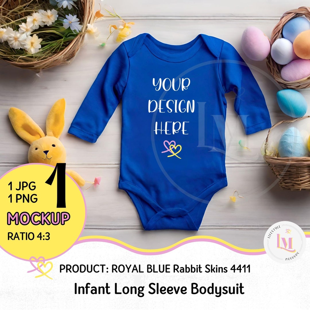 EASTER RABBIT SKINS 4411 Mockup, Royal Blue 4411 Long Sleeve Baby ...