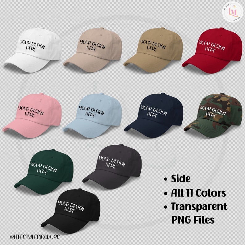YUPOONG 6245CM Classic Dad Hat Mockup Bundle Transparent Png Dad Hat ...