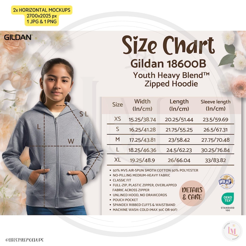 GILDAN 18600B Size Chart Gildan Youth Zip Hoodie Sweatshirt Color Chart ...