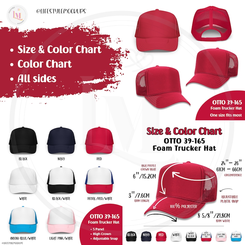 OTTO TRUCKER HAT Mockup Bundle Otto 39-165 Hat Mock, Printful Otto Foam ...