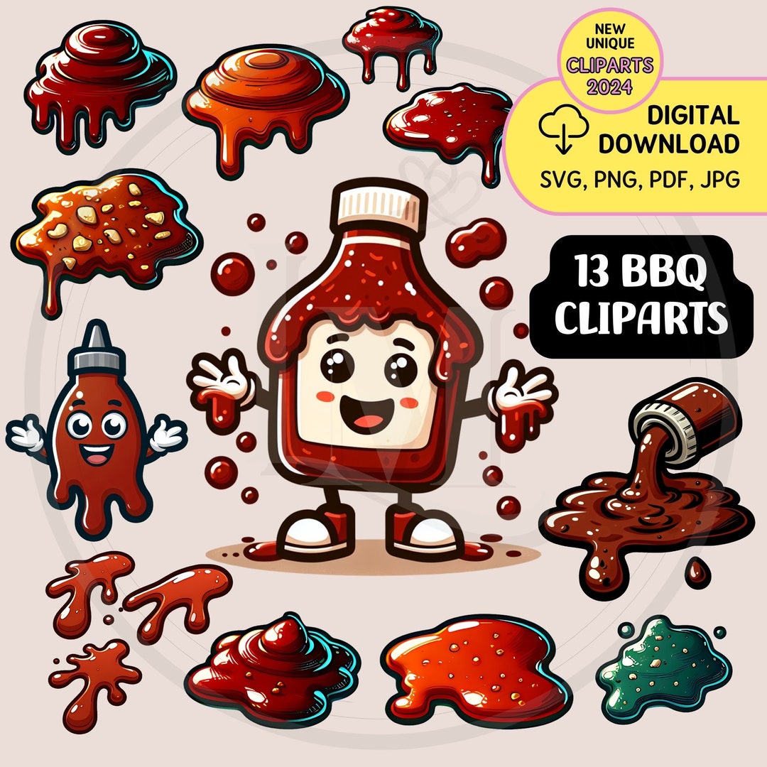 BARBEQUE SAUCE SVG Bundle Bbq Clipart, Bbq Stain Png, Svg Bbq Hot Sauce ...