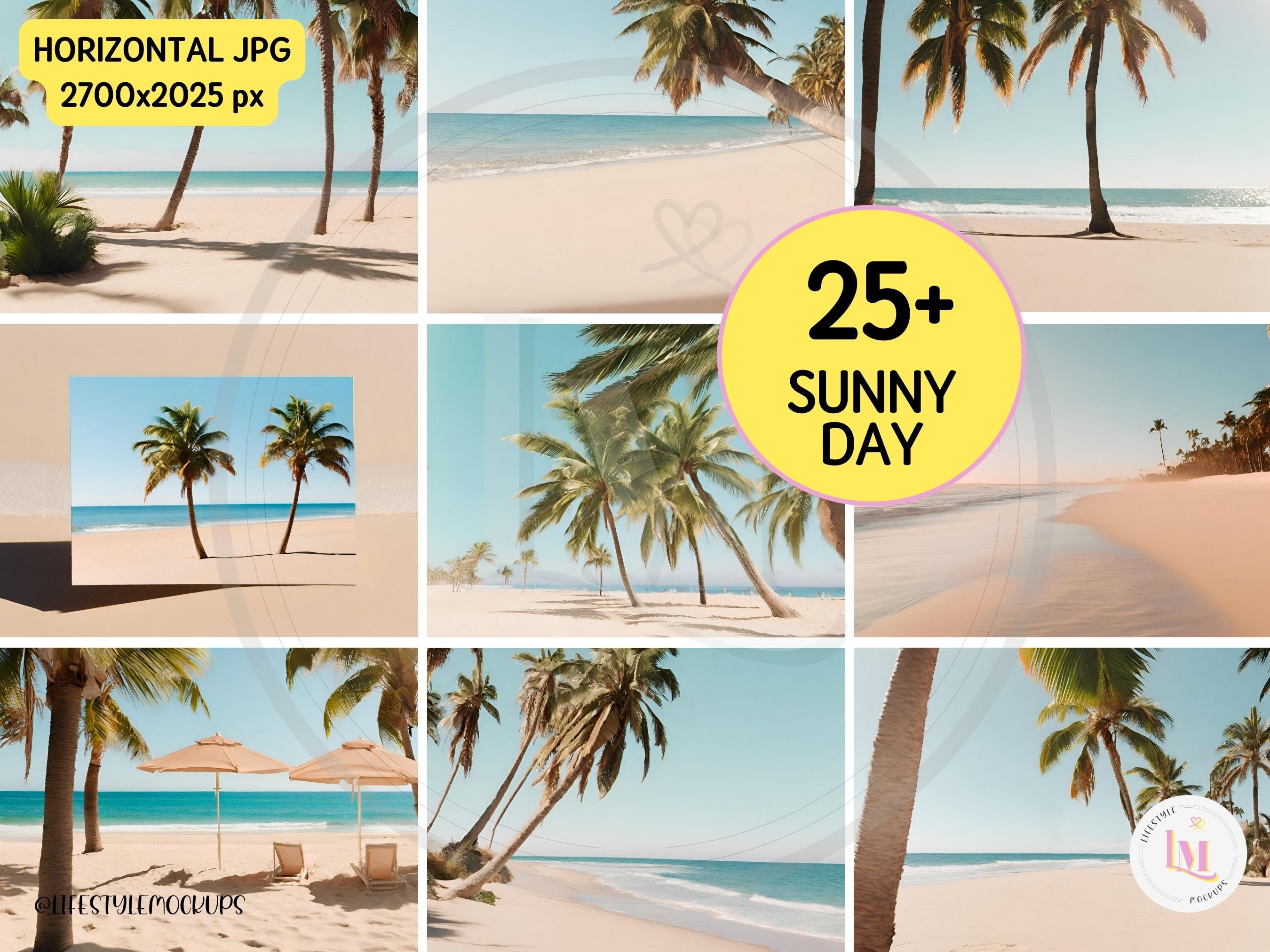SUNRISE BEACH BACKGROUND Mockup Bundle, Sunny Beach Backdrop, Romantic ...