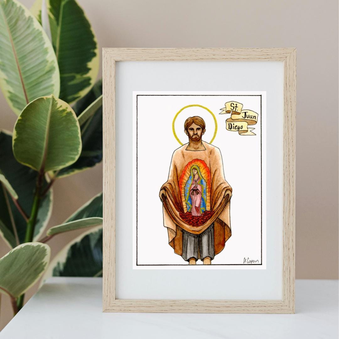 St. Juan Diego - 6x8" Luster Print Our Lady of Guadalupe - Etsy