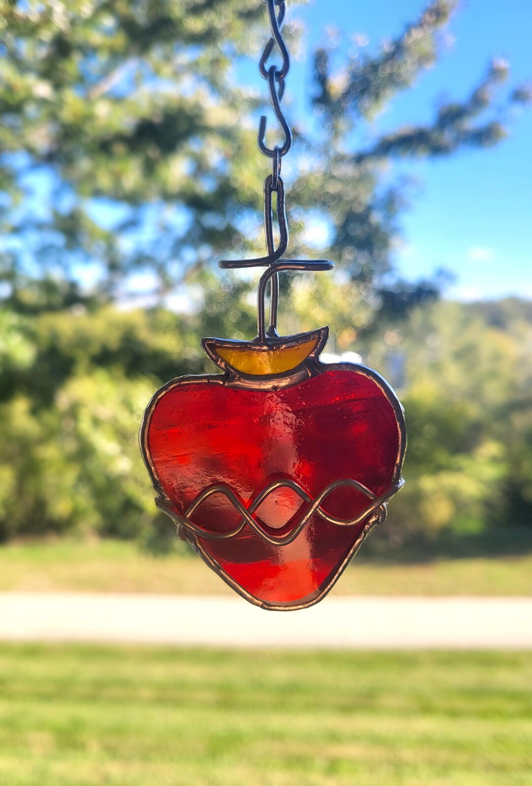 Sacred Heart of Jesus - 2x4" Stained Glass Suncatcher - Etsy