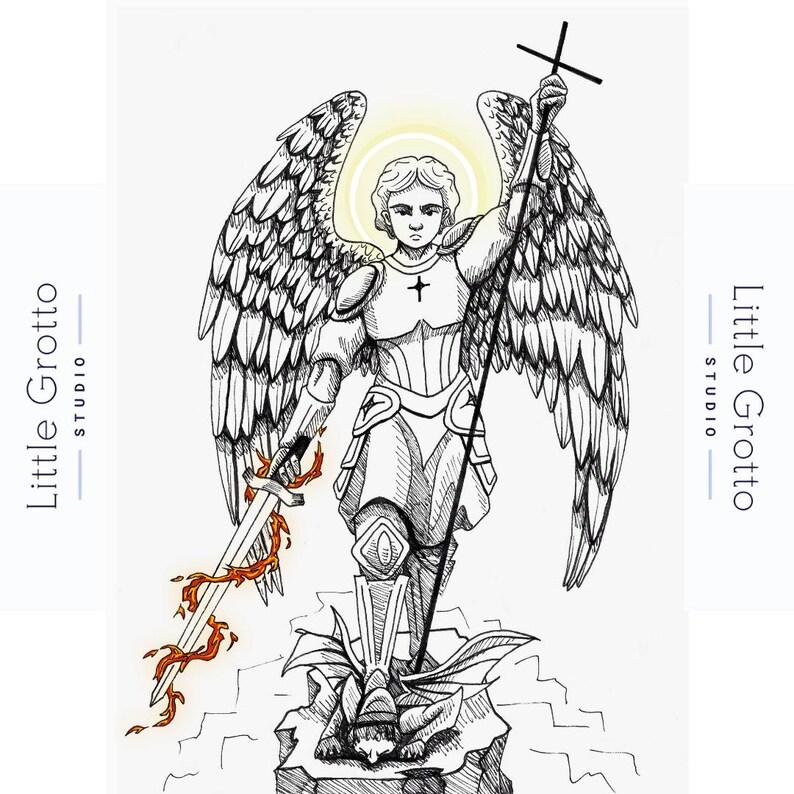 St. Michael the Archangel 5x7" Print Luster Paper - Etsy