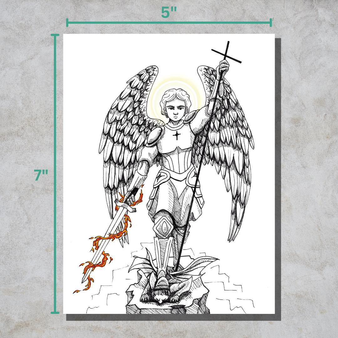 St. Michael the Archangel 5x7" Print Luster Paper - Etsy
