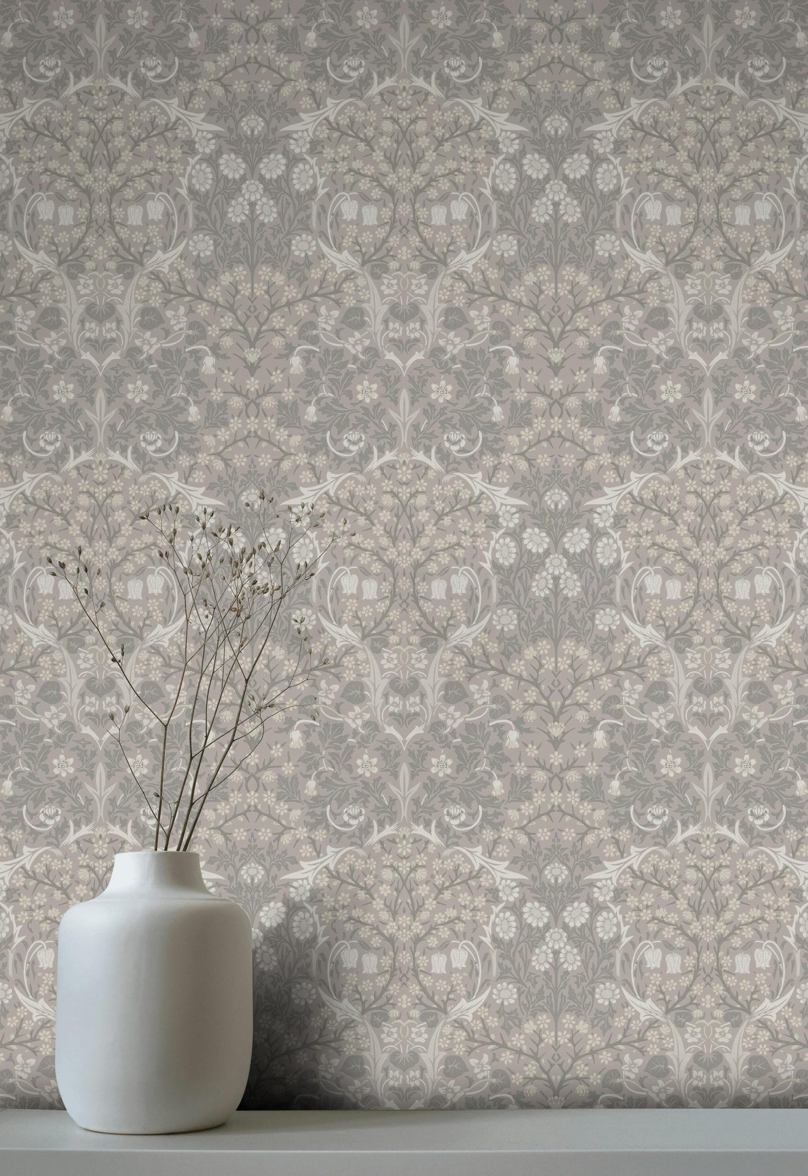 William Morris Natural Blackthorn Wallpaper | Refined Botanical Wall ...
