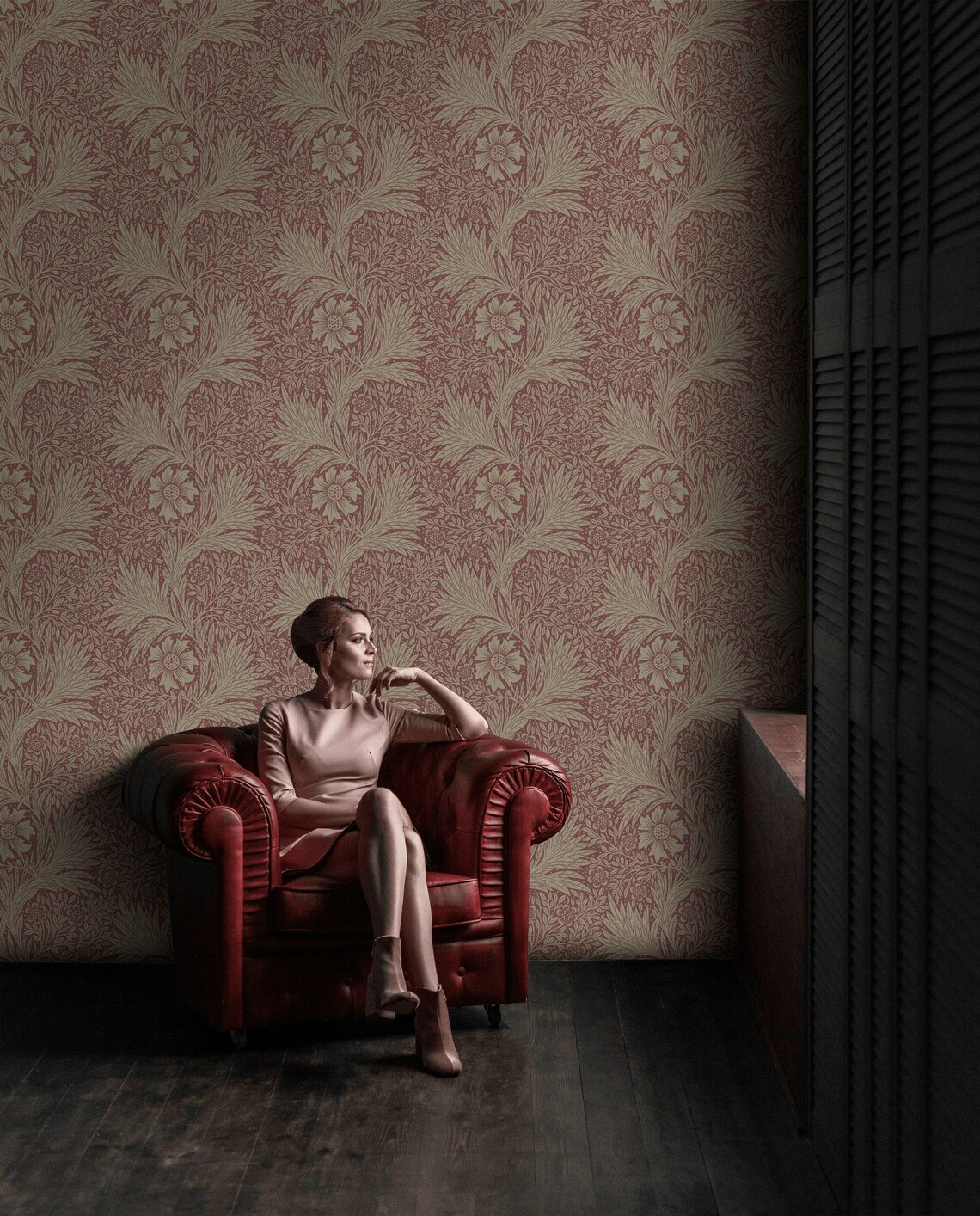 William Morris Mari Gold Madder Wallpaper | Antique English Floral Wall ...