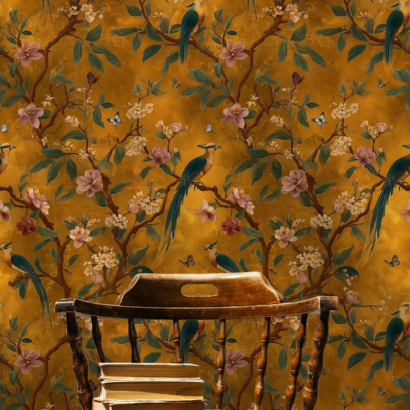 Bird Wallpaper Tropical - Etsy