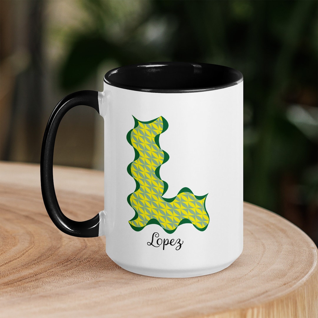 Personalized Name Initial Mug, Custom Handmade Letters Mug, Monogram ...