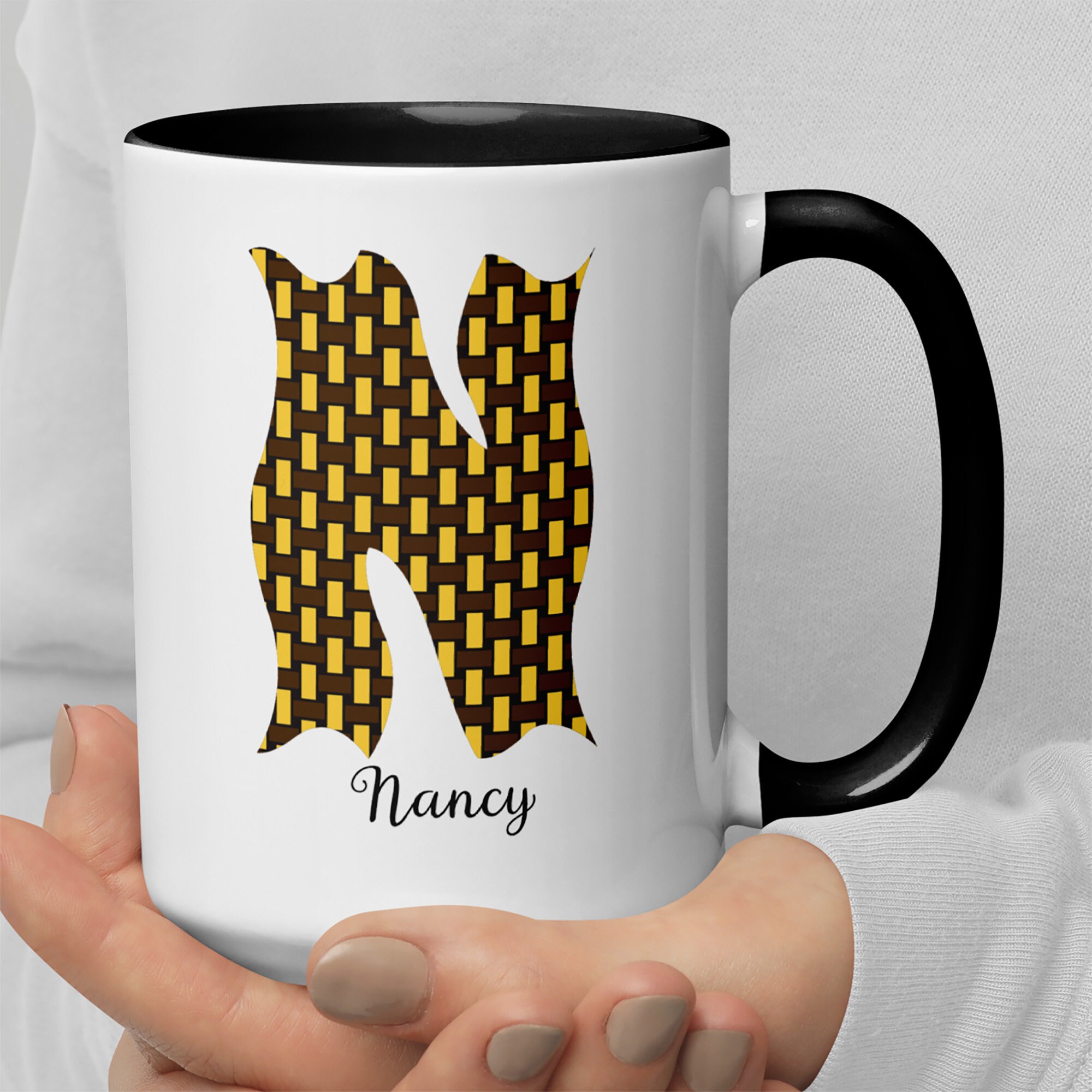 Personalized Name Initial Mug, Custom Handmade Letters Mug, Monogram ...