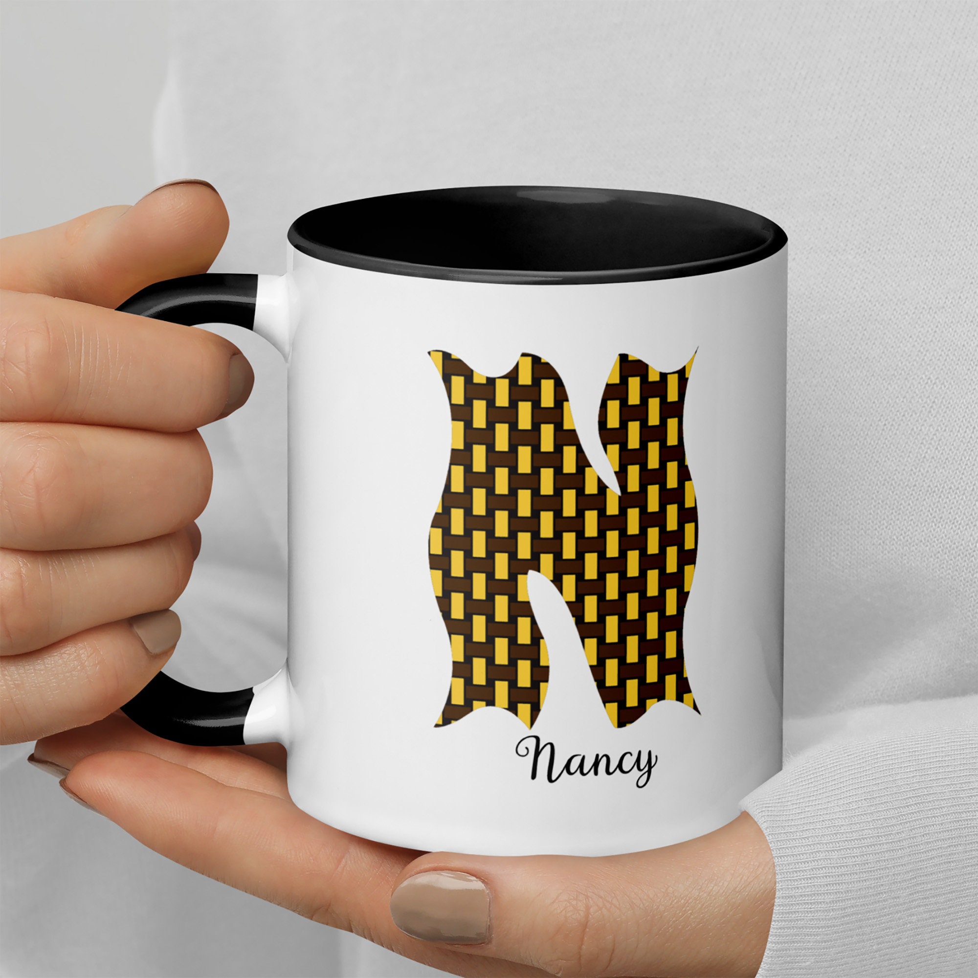 Personalized Name Initial Mug, Custom Handmade Letters Mug, Monogram ...
