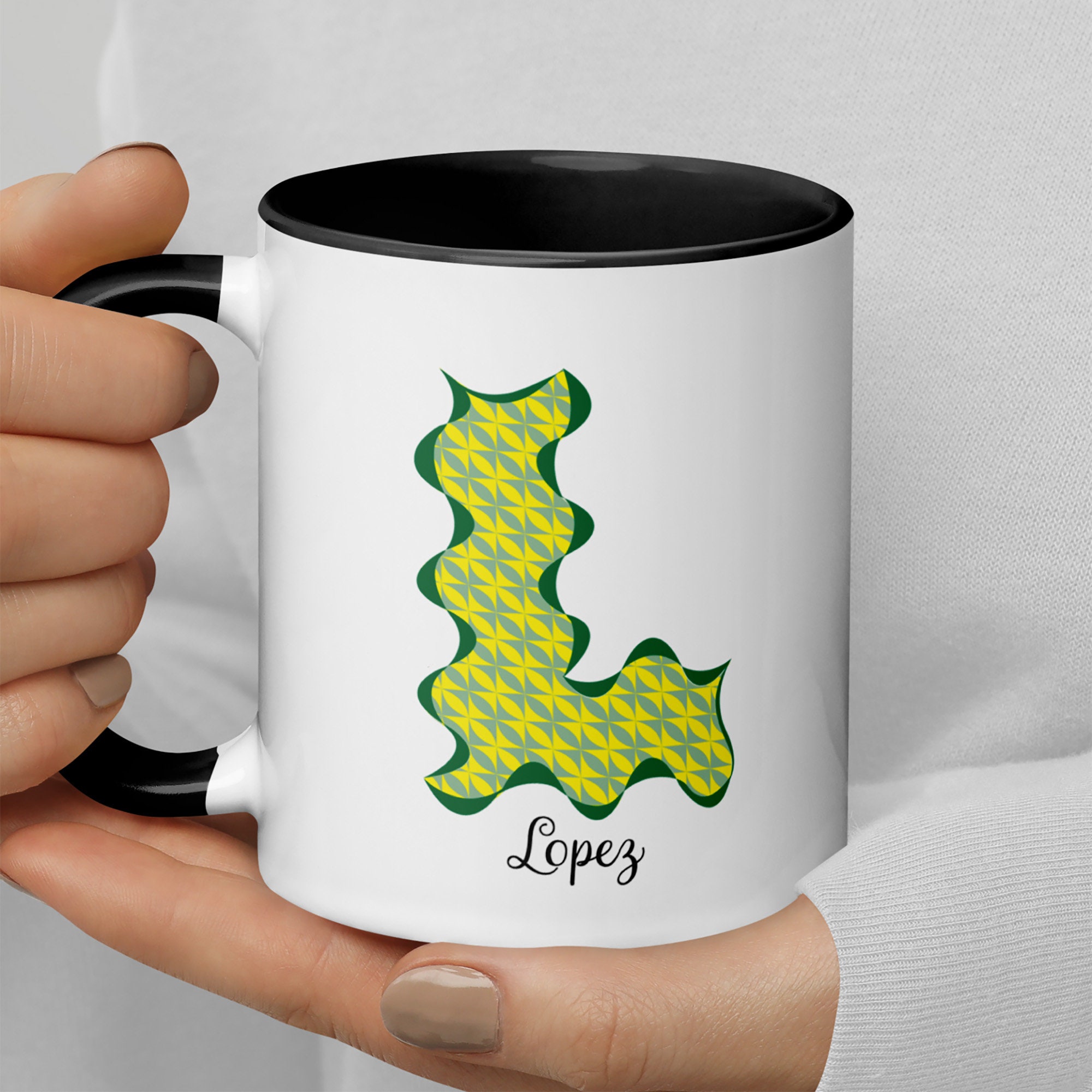 Personalized Name Initial Mug, Custom Handmade Letters Mug, Monogram ...