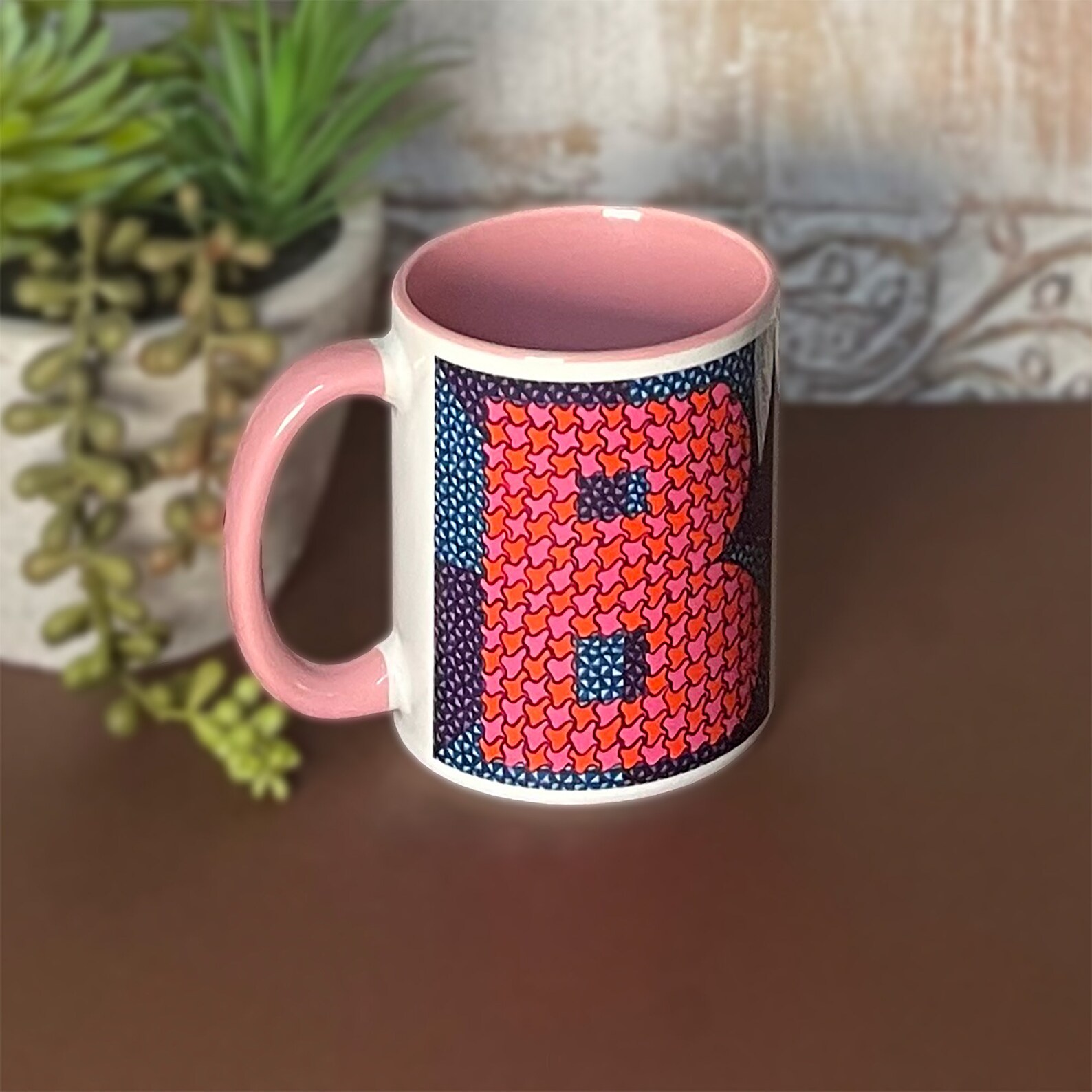 Personalized Hand Drawn Name Initial Mug, Handmade Letters Mug ...