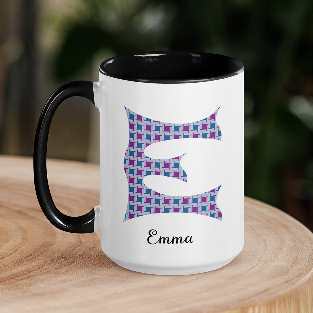 Personalized Name Initial Mug, Custom Handmade Letters Mug, Monogram ...