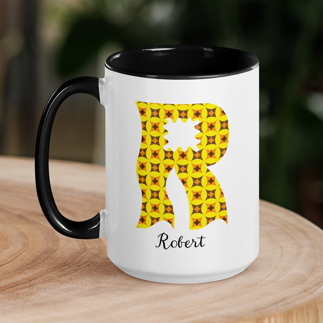 Personalized Name Initial Mug, Custom Handmade Letters Mug, Monogram ...