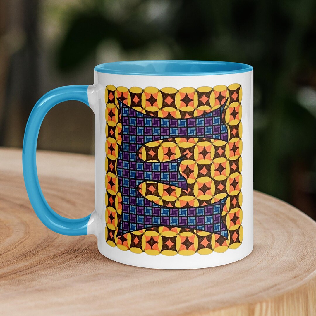 Personalized Hand Drawn Name Initial Mug, Handmade Letters Mug ...