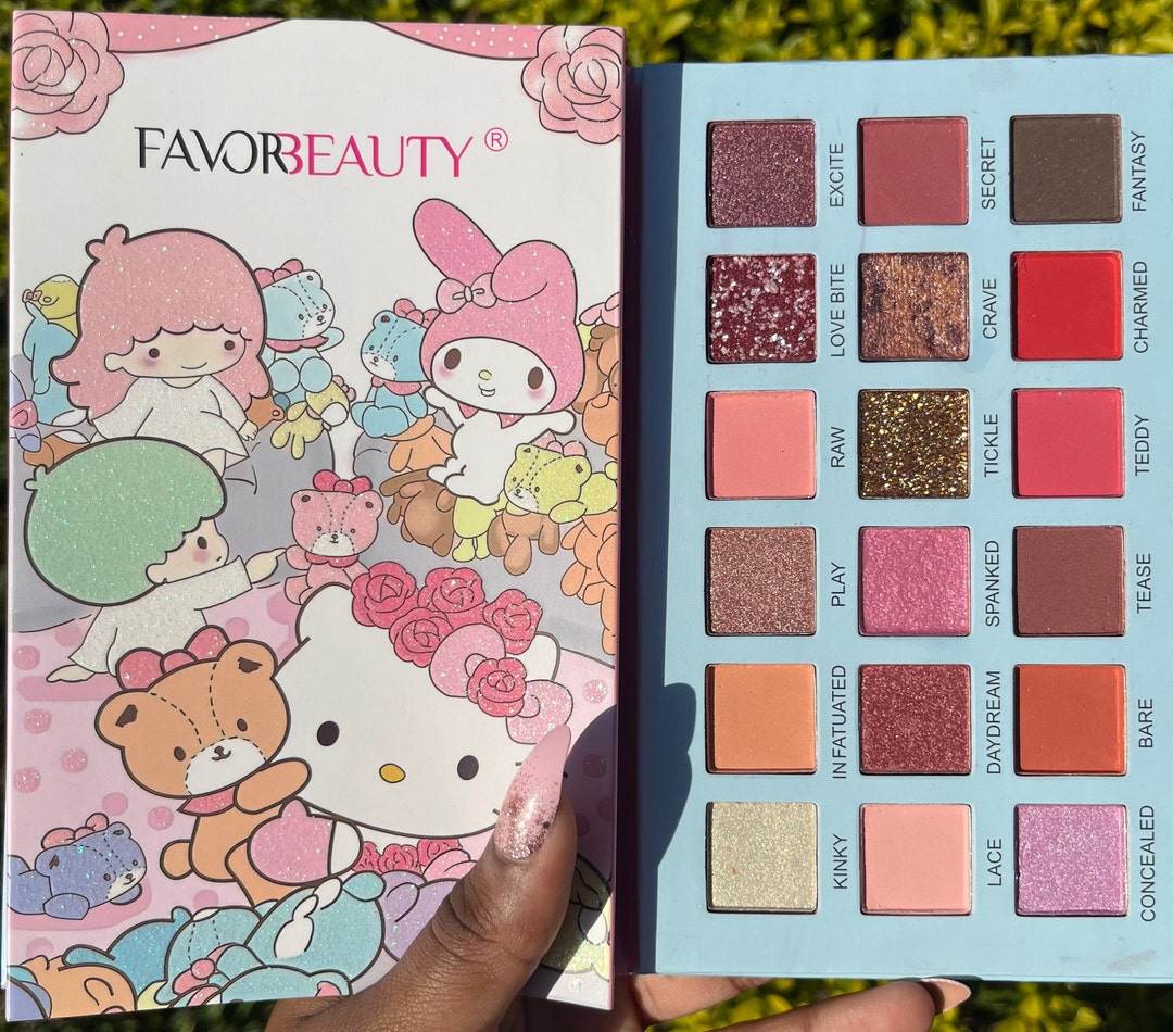Kawaii Hello Kitty & Little Twin Stars 18 Color Eyeshadow Palette - Etsy