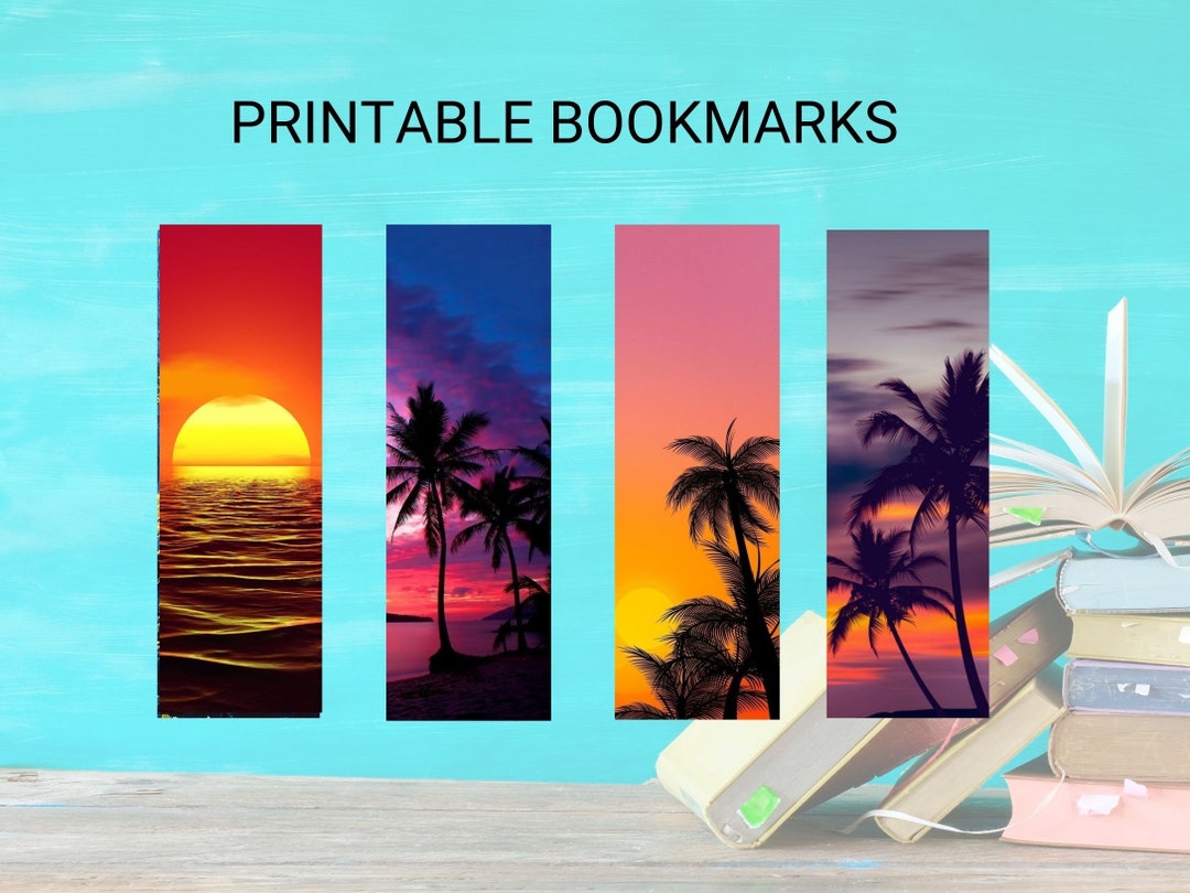 Printable Bookmarks, Palm Trees, Download, Digital Product, PDF, Books ...