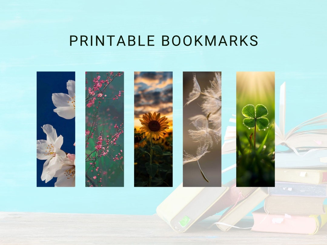 Printable Bookmarks, Nature Art, Download, Digital Product, PDF, Books ...