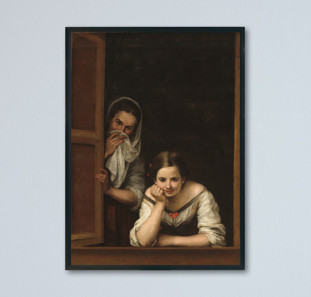 Bartolomé Esteban Murillo: Two Women at a Window, 1665-1675 Framed ...
