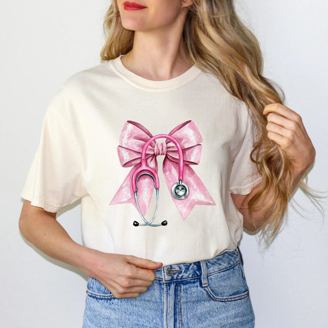 Pink Nurse Bow Png, Nurse Coquette PNG, Nurse PNG, Nurse Sublimation ...