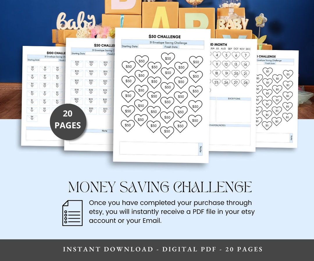 Money Saving Challenge Planner, Budget Planner, Financial Goal Tracker ...