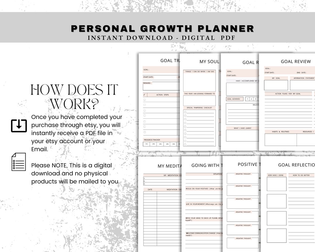 Personal Growth Planner, Life Organizer, Goal Tracker, Productivity ...