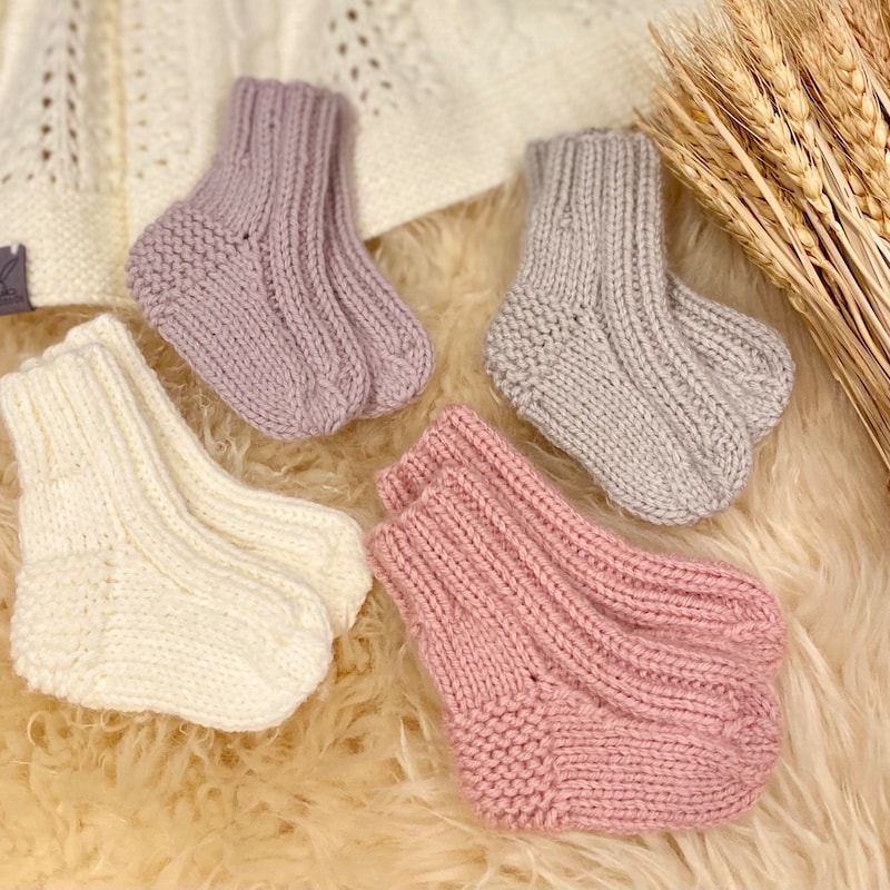 Hand Knit Baby Socks - Etsy