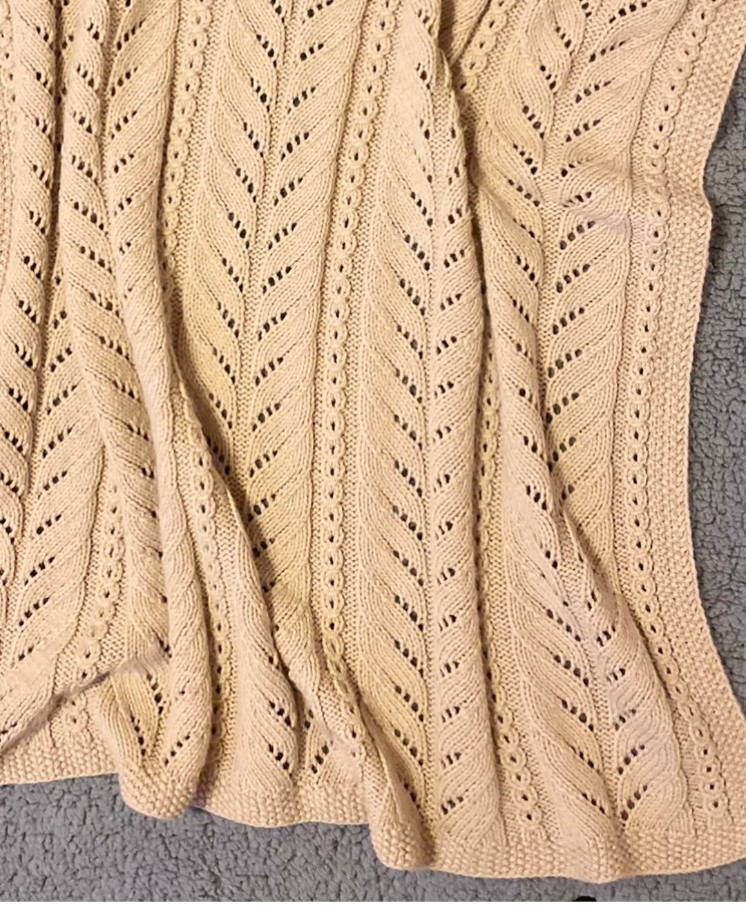 Hand Knitted Baby Blanket 100% Premium Acrylic Yarn Soft Cozy Warm ...