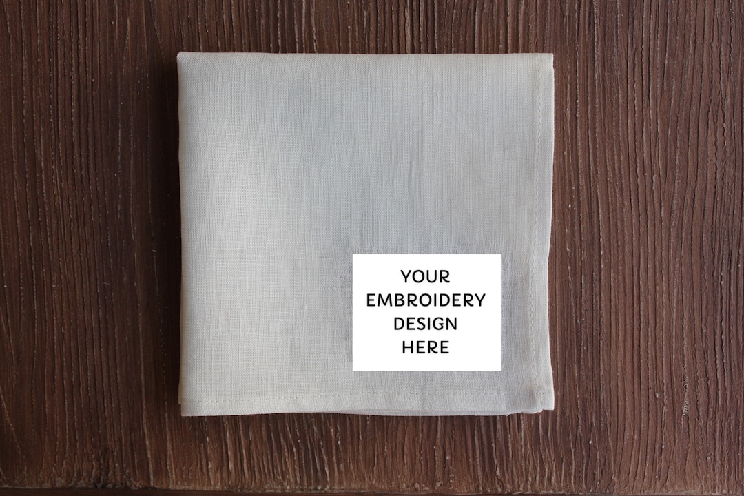 Customized Linen Handkerchief, Embroidered Linen Hankies, Personalized ...